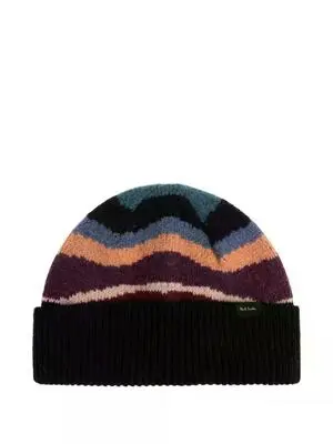 Paul Smith Striped Beanie - Black
