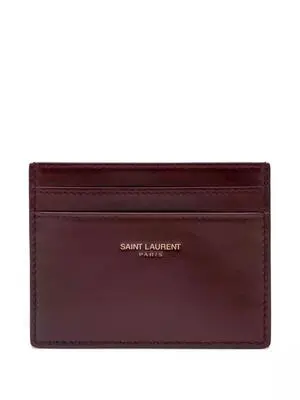 Saint Laurent Leather Cardholder - Red