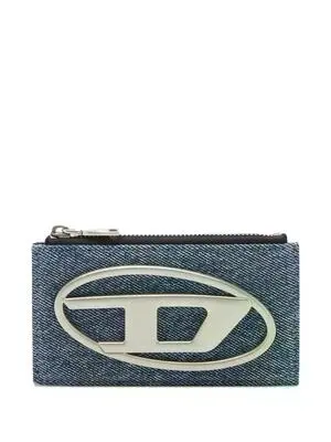DIESEL Logo Zip Card Holder - Blue