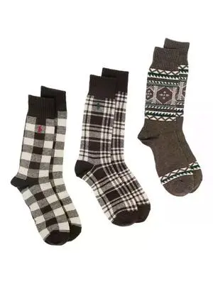 Polo Ralph Lauren Polo Pony Plaid Socks - Brown