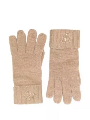 Ralph Lauren Logo-embroidered Knit Gloves - Brown