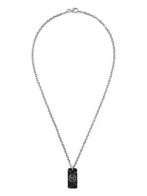 Philipp Plein Plein Tag Chain Necklace - Silver