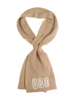 UGG Ribbed Logo Scarf - Neutrals