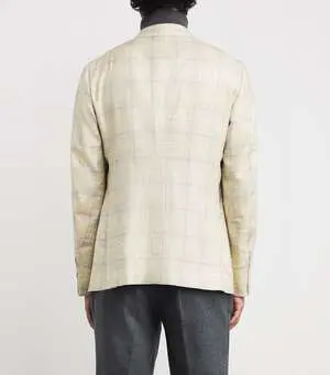 Isaia Wool-silk-linen Capri Blazer - Yellow