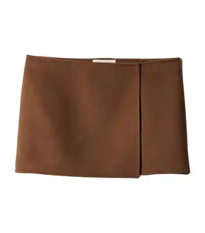 Miu Miu Wool-cashmere Wrap Mini Skirt