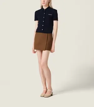 Miu Miu Wool-cashmere Wrap Mini Skirt