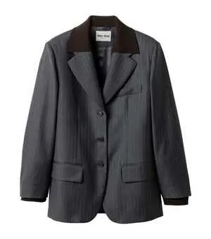 Miu Miu Wool Pinstripe Blazer