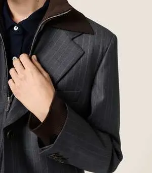Miu Miu Wool Pinstripe Blazer