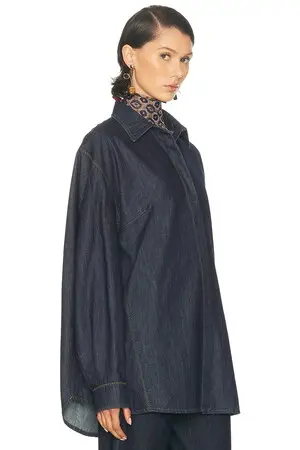 Dries Van Noten Camis Shirt In Blue