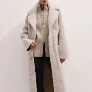 ME+EM Reversible Shearling Coat With Belt