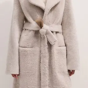 ME+EM Reversible Shearling Coat With Belt