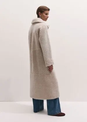ME+EM Reversible Shearling Coat With Belt