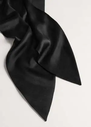 ME+EM Silk Satin Evening Scarf - Black