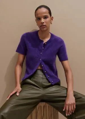 ME+EM Brushed Cashmere Knit Tee - Amethyst