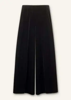 ME+EM Fluid Velour Palazzo - Black