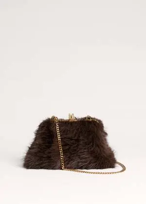 ME+EM Faux Fur Small Frame Bag - Chocolate