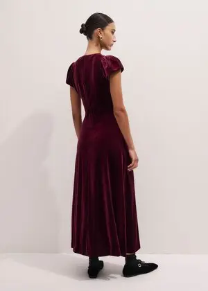 ME+EM Fluid Velour Draped Maxi Dress