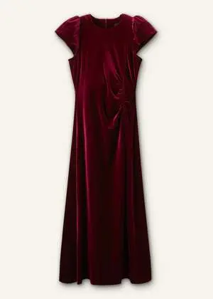 ME+EM Fluid Velour Draped Maxi Dress