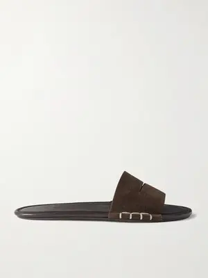 JW Anderson Loafer Suede Slides - Brown