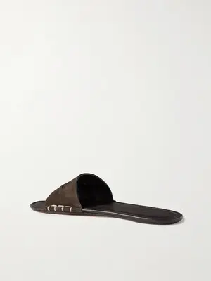 JW Anderson Loafer Suede Slides - Brown