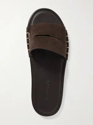 JW Anderson Loafer Suede Slides - Brown