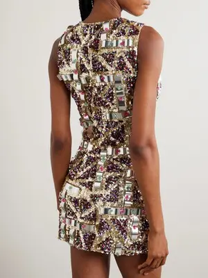 JW Anderson Embellished Sequinned Tulle Mini Dress