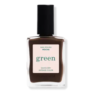 MANUCURIST Green Nail Polish, Quick Dry, Non-toxic Nail Polish With Gel-like Finish Mocha