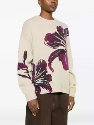 Eric Bompard Floral Crew-neck Sweater