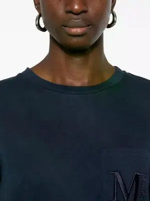 Max Mara Logo-embroidered T-shirt - Blue