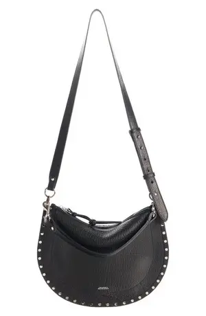 Isabel Marant Oskan Soft Leather Shoulder Bag - Black/silver