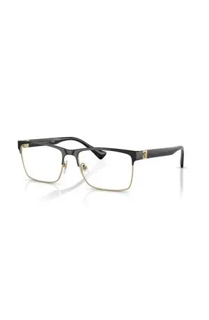 Versace 56mm Rectangle Optical Glasses - Black