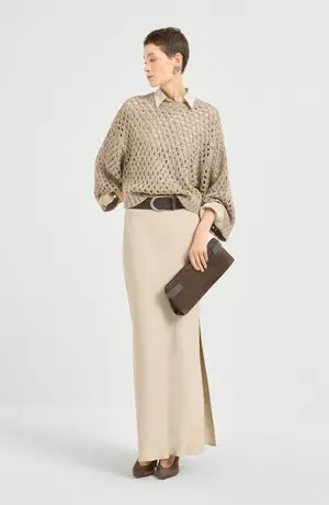 Brunello Cucinelli Bias-cut Twill Skirt - Buff