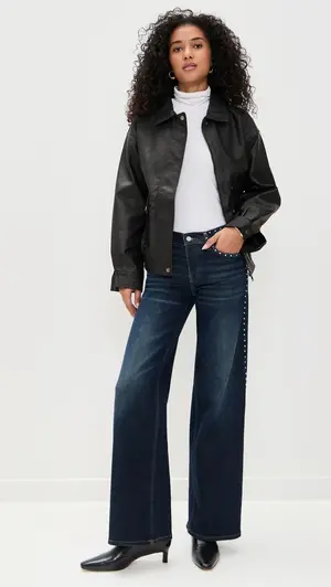 BAILEY ROSE Utility Faux Leather Coat