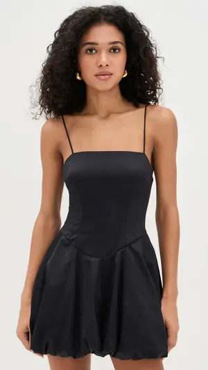 LoveShackFancy Salna Mini Dress - Black