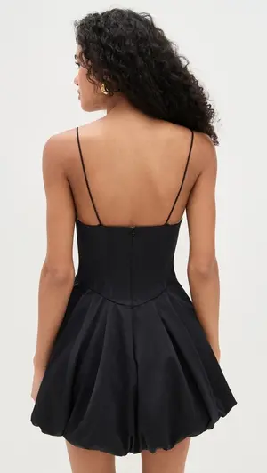 LoveShackFancy Salna Mini Dress - Black