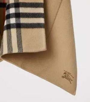 Burberry Cashmere Reversible Hooded Cape - Beige