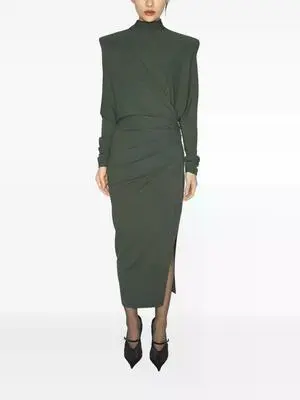 MUGLER Padded-shoulder Midi Dress