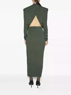 MUGLER Padded-shoulder Midi Dress