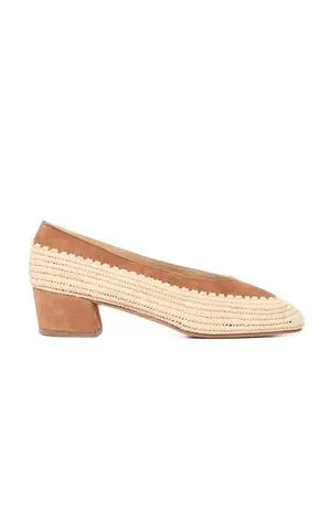 Gabriela Hearst Raffia And Suede Block Heel Pumps - Brown