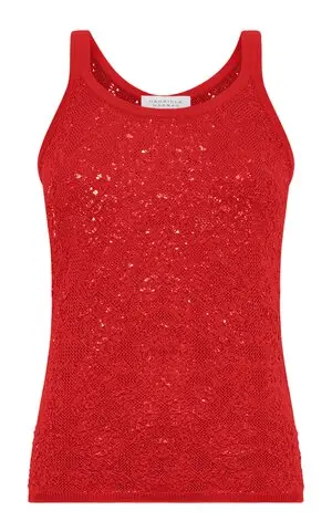 Gabriela Hearst Cyrinne Wool-lace Tank Top - Red