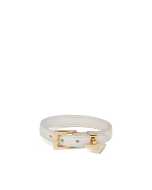 Prada Saffiano Leather Bracelet Chalk White