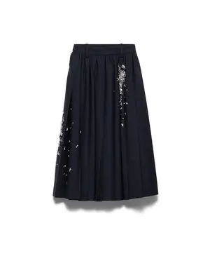 Prada Embroidered Midi-skirt - Blue