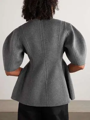 RÓHE Brushed Wool And Cashmere-blend Felt Top - Dark Gray