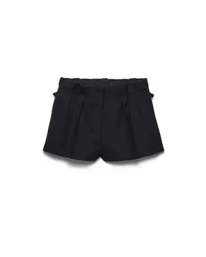 Prada Chevron Wool Shorts Blue