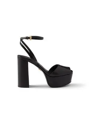 Prada Nappa Leather Platform Sandals - Black