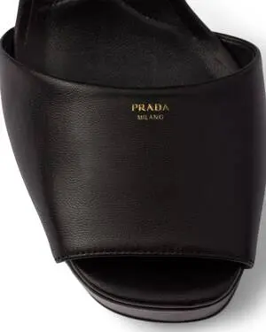 Prada Nappa Leather Platform Sandals - Black