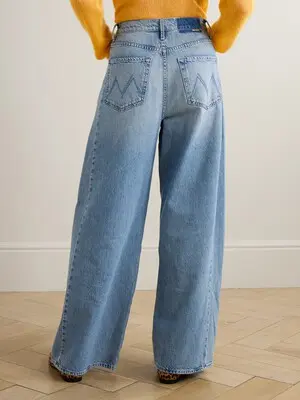 MOTHER The Pipe Dream Button Sneak High-rise Wide-leg Jeans