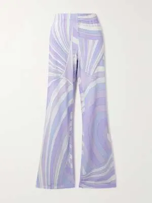 Emilio Pucci Iride Printed Wide-leg Pants - Lavender