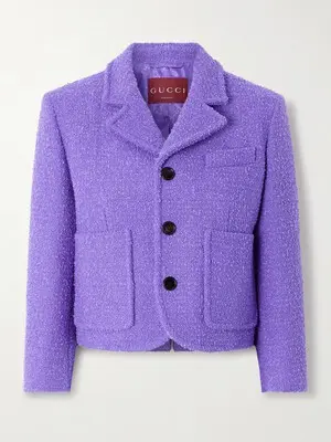 Gucci Cropped Cotton-blend Bouclé-tweed Jacket