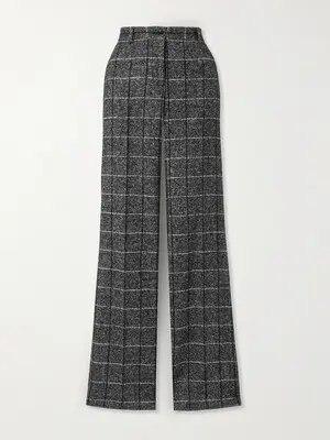 Dolce & Gabbana Checked Wool-blend Wide-leg Pants